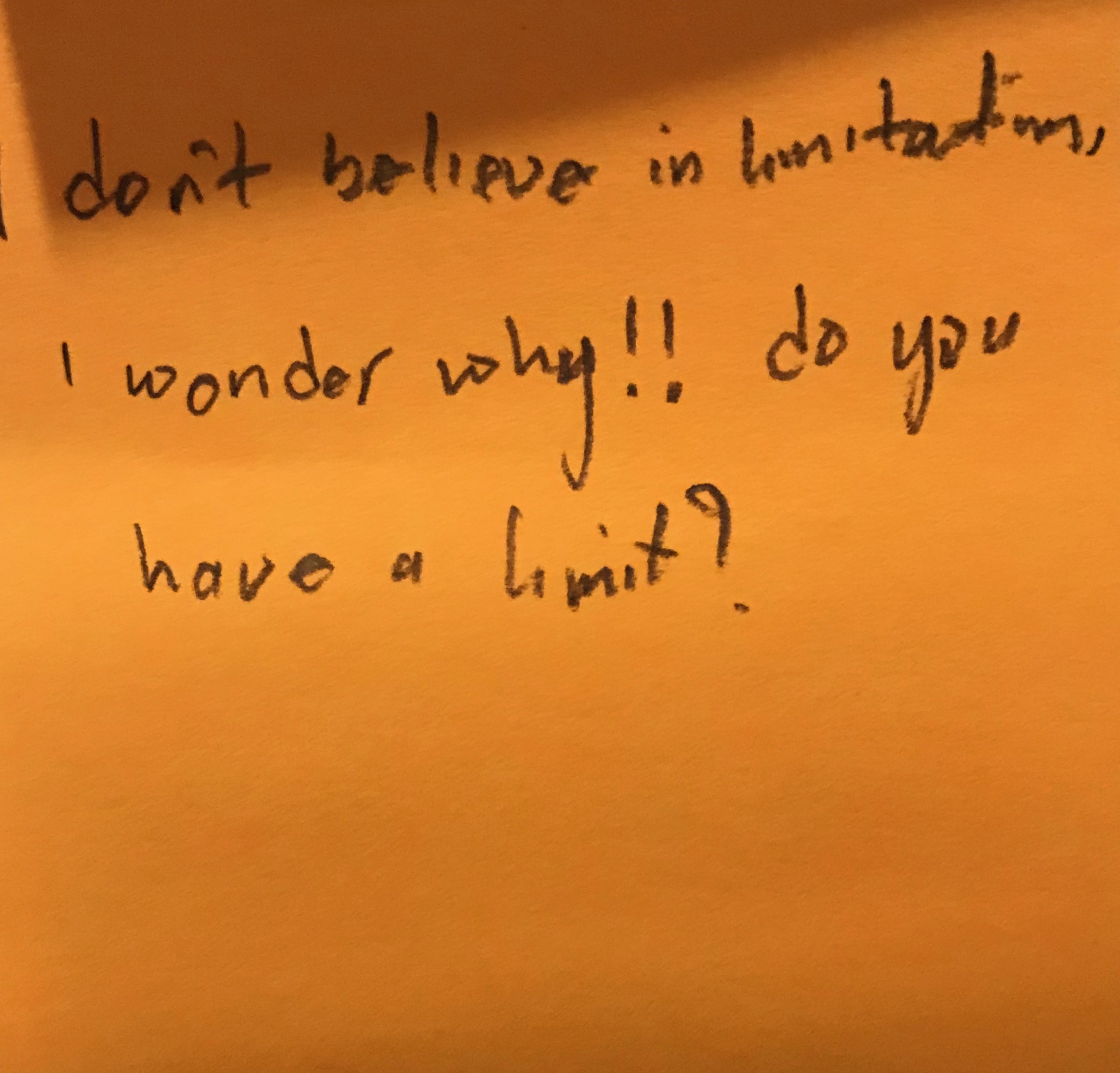 I Don t Believe In Limitation I Wonder Why Do You Have A Limit