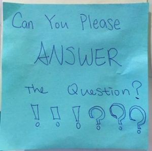 Can you please ANSWER the question? !!!??? – The Answer Wall