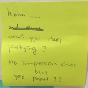 hm…… and ppl start partying? – The Answer Wall