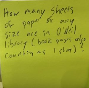 How many sheets of paper of any size are in O’Neil library (book pages ...