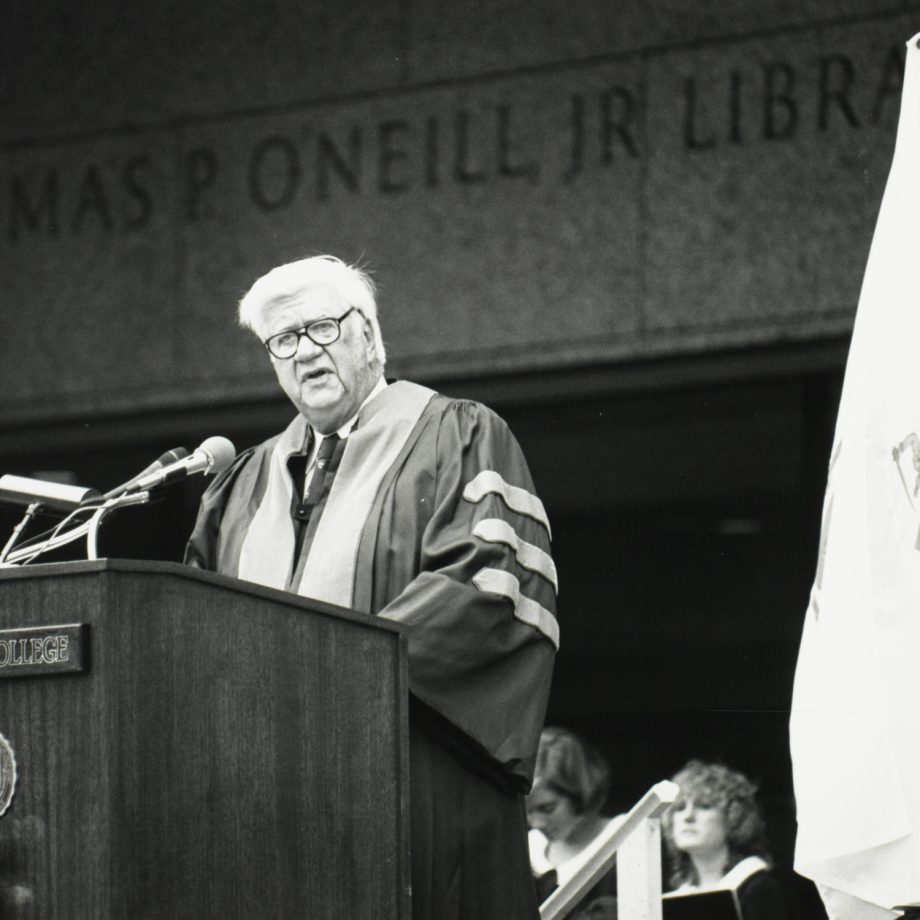Building Thomas P. O’Neill, Jr. Library – J. Donald Monan, SJ (1924–2017)
